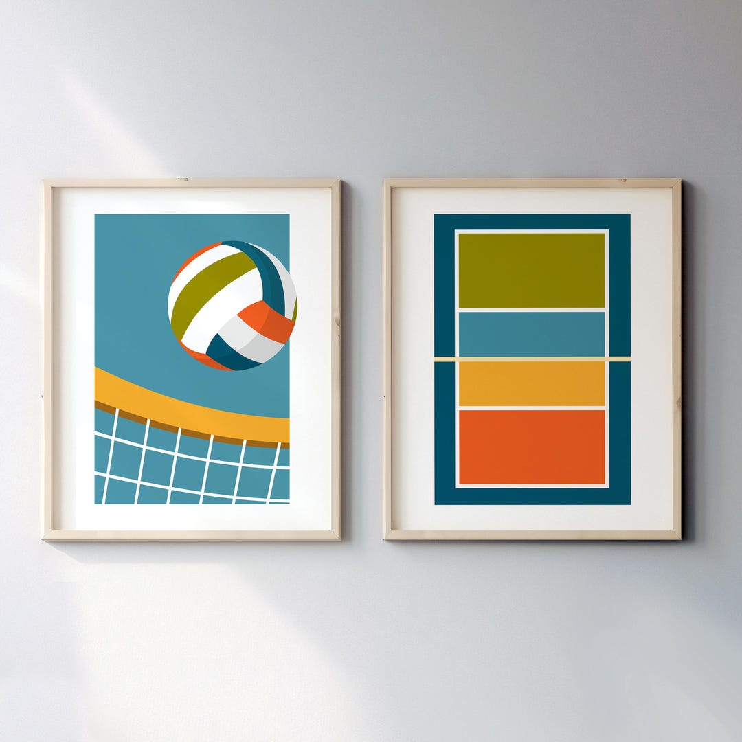 Volleyball Poster Set for Volleyball Decor and Coach Gifts, Printable ...