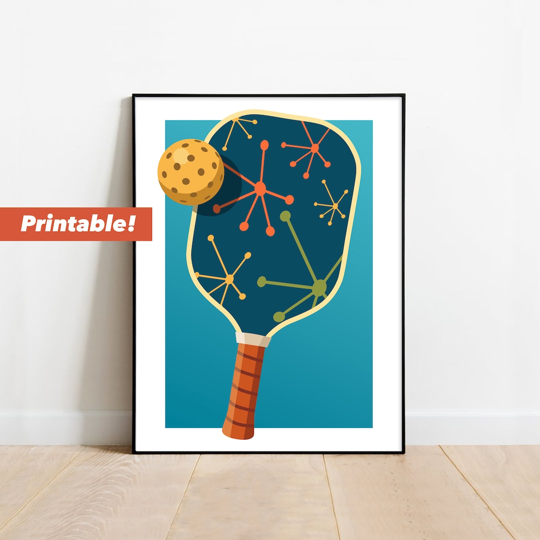 Pickleball Art, Pickleball Gifts, Pickle Ball Paddle Printable Wall Art ...