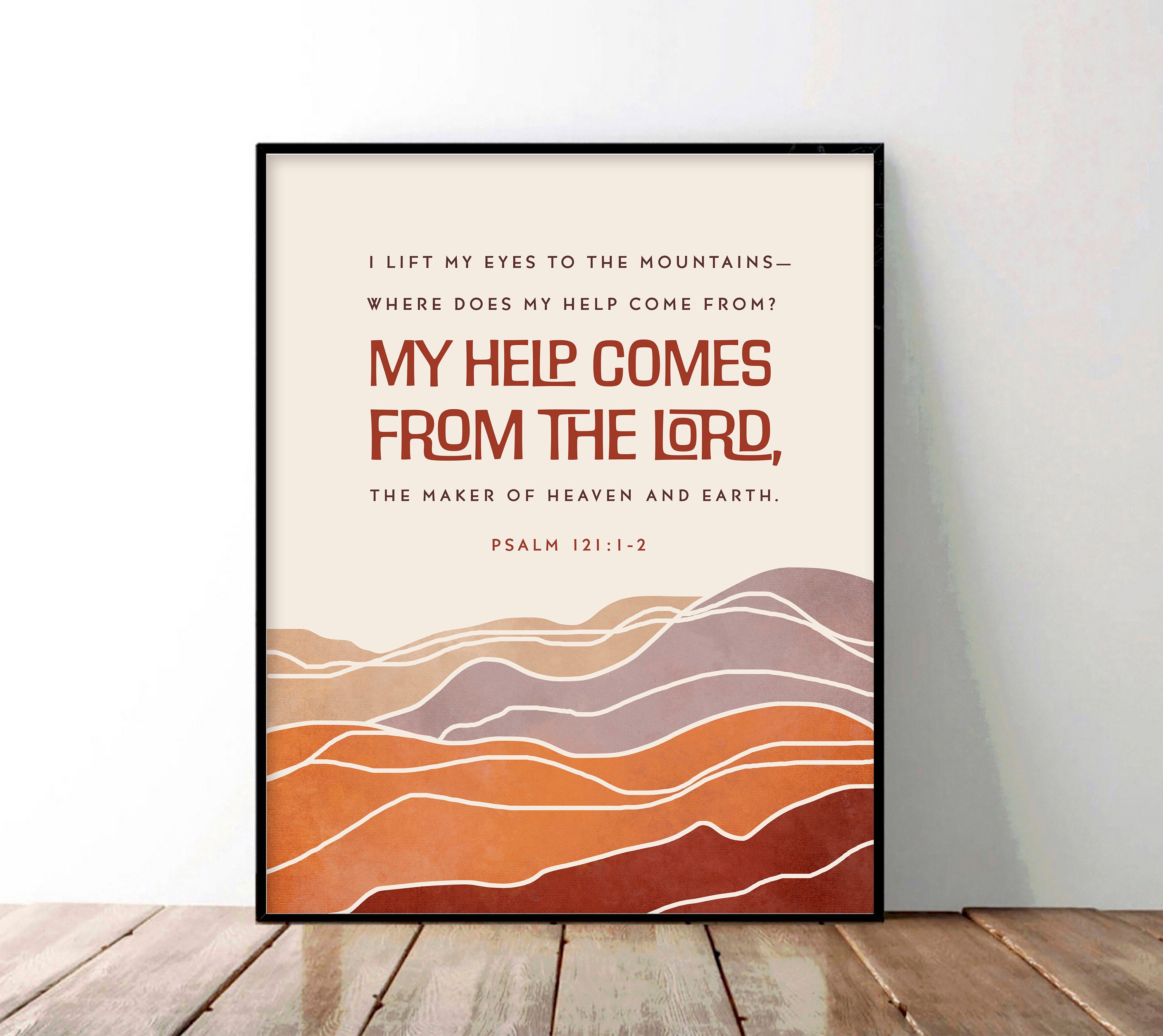 Psalm 121:1 Print Bible Verse Wall Art Christian Gift - Etsy