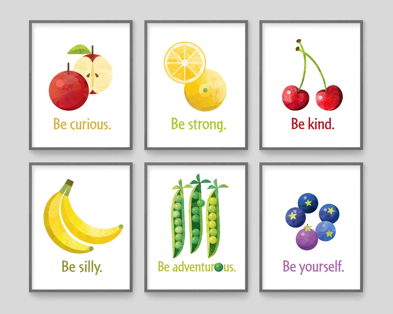 Positive Affirmation Wall Art Fruit Nursery Prints Kids Room - Etsy