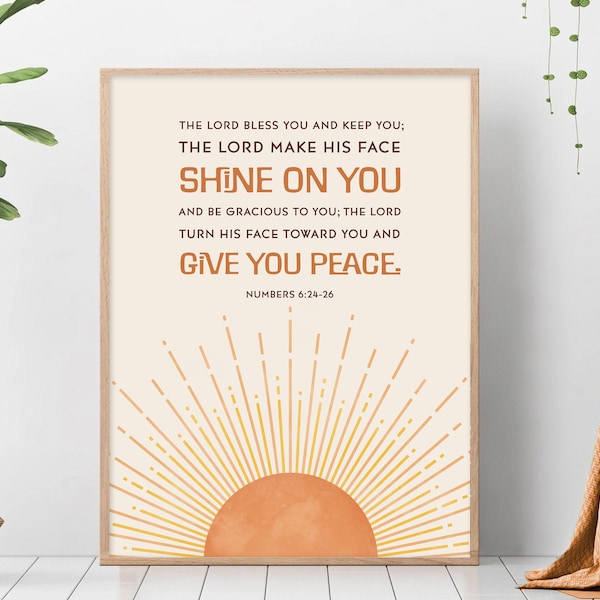 Bible Verse Wall Art Numbers 6:24 26 "the Lord Bless - Etsy