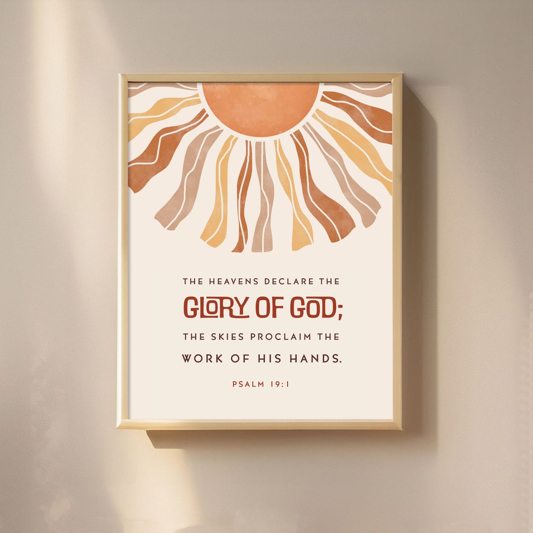 Boho Christian Poster, Psalms Art, Sunshine Poster, Bible Verse Wall ...