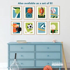 Sport Balls Wall Art Set of 6, Sport Prints Printed and Shipped, Sports ...