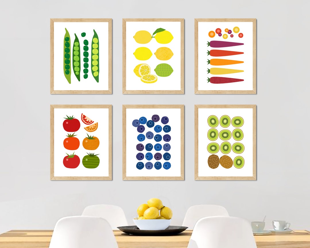 Kitchen Art Printed and Shipped, Fruit Wall Art Set of 6 Prints ...