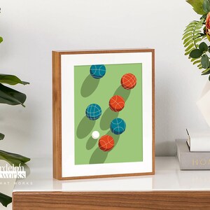 Bocce Ball Art Print, Sport Poster Printable Wall Art, Sports Bar Decor ...