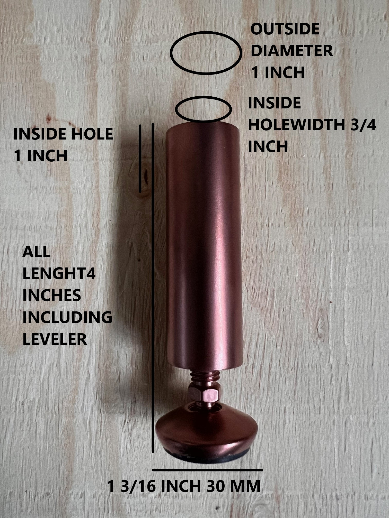 Customizable Solid Brass Furniture Leg Tip Leveler 1 Inch/2 Inch /3 ...