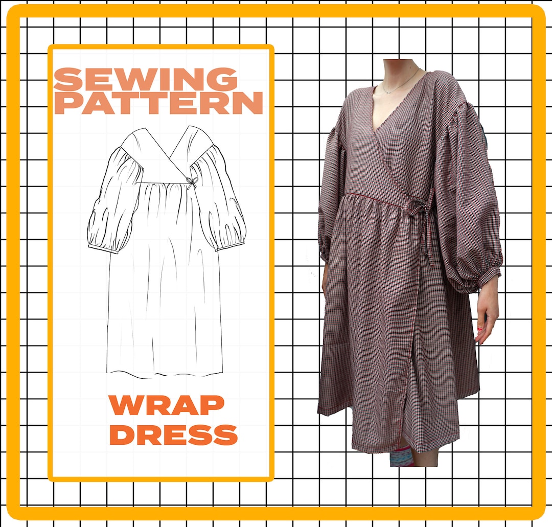 Oversized Wrap Dress Sewing Pattern Sizes 6 24 UK / Europe 32-50/ US ...