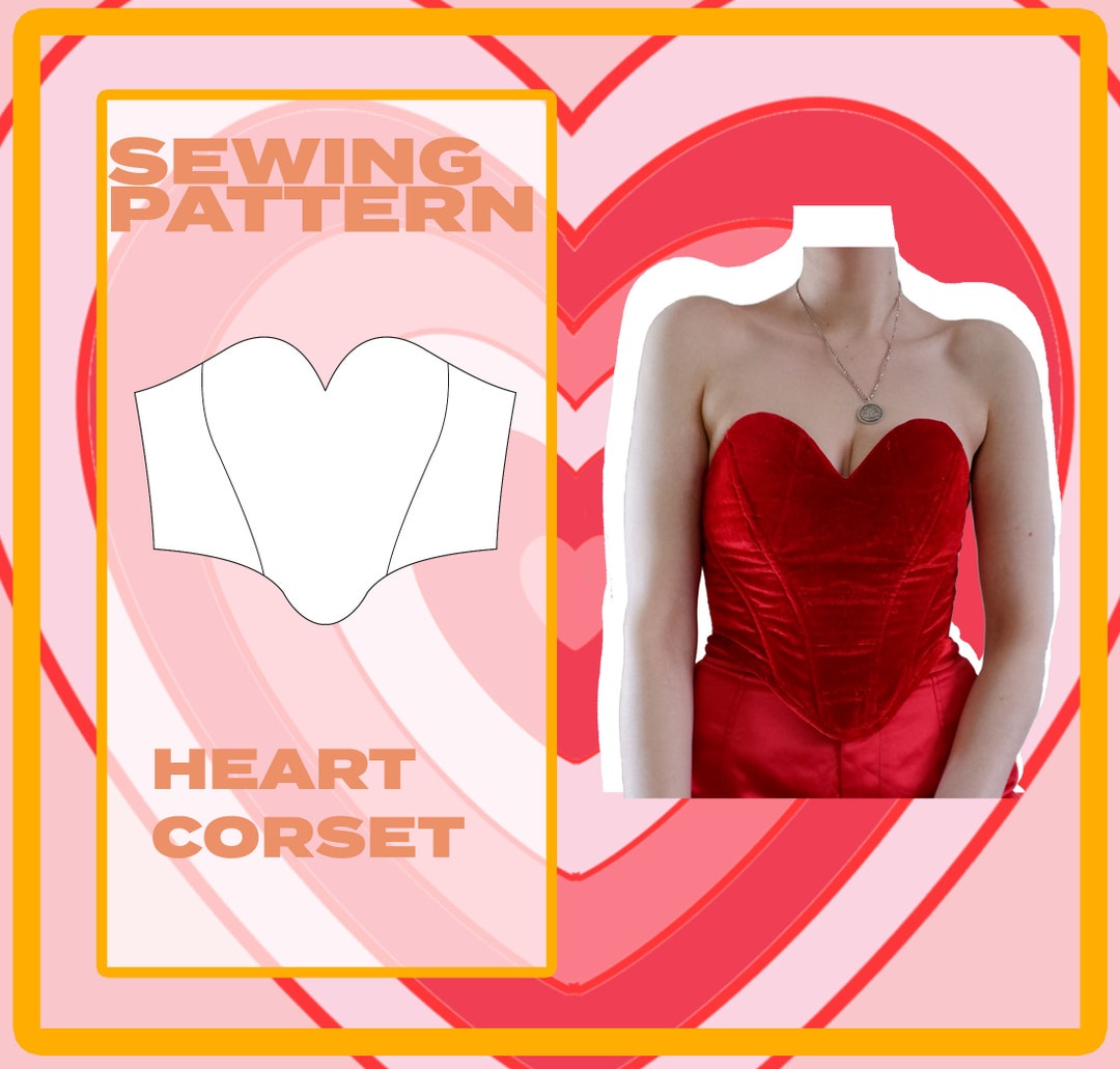 Valentines Heart Corset Top Bustier Sizes 6-24 UK / Europe 32-50/ US ...