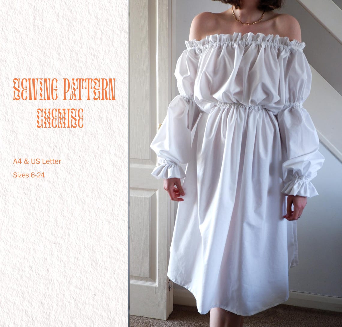 Chemise Sewing Pattern Sizes 6-24 UK / Europe 32-50/ US Sizes 2- 20 - Etsy