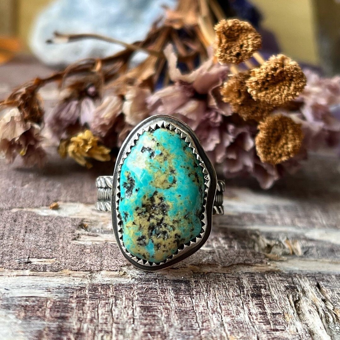 Alacron Nugget Turquoise Ring. Handmade Southwestern Navajo Style ...