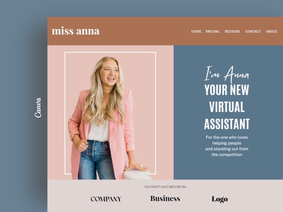 Virtual Assistant Website Template Content Creative Website - Etsy
