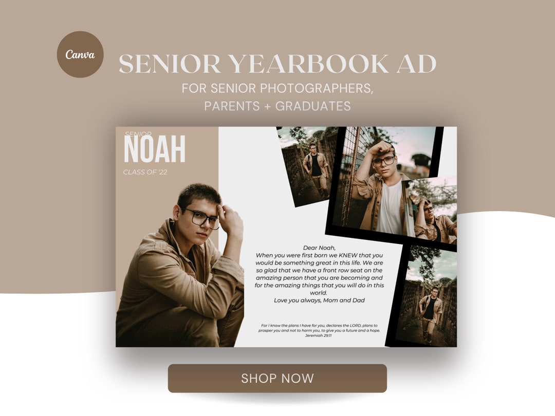 Senior Yearbook Ad Template Half Page Canva Senior Template - Etsy