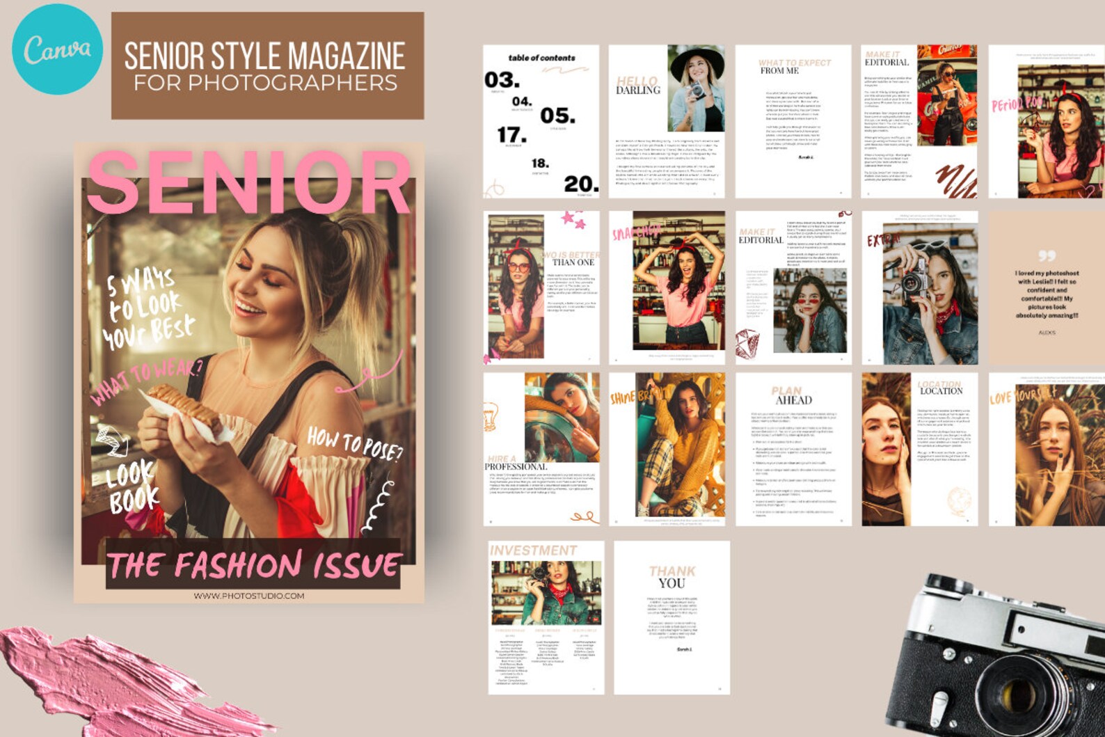 Senior Style Magazine Photography Template, Senior Guide, Senior ...