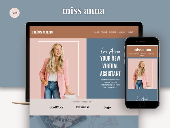 Virtual Assistant Website Template Content Creative Website - Etsy