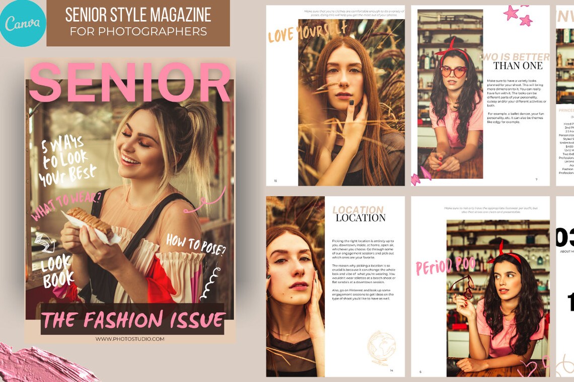 Senior Style Magazine Photography Template, Senior Guide, Senior ...