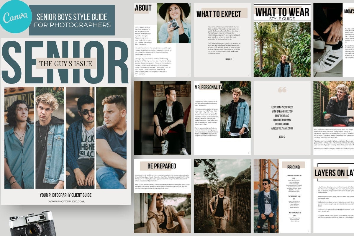 Senior Style Guide Photography Template, Senior Guide, Senior Magazine ...