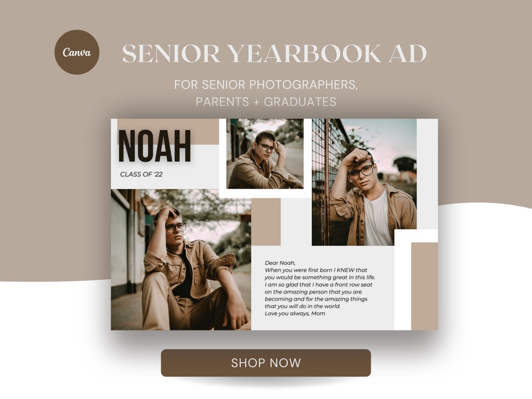 Senior Yearbook Ad Template Half Page, Canva Senior Template, Digital ...