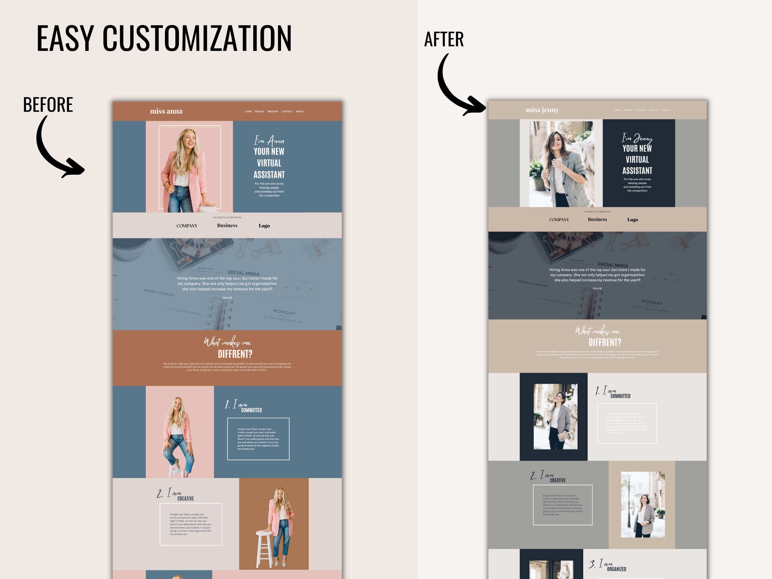 Virtual Assistant Website Template, Content Creative, Website Design ...