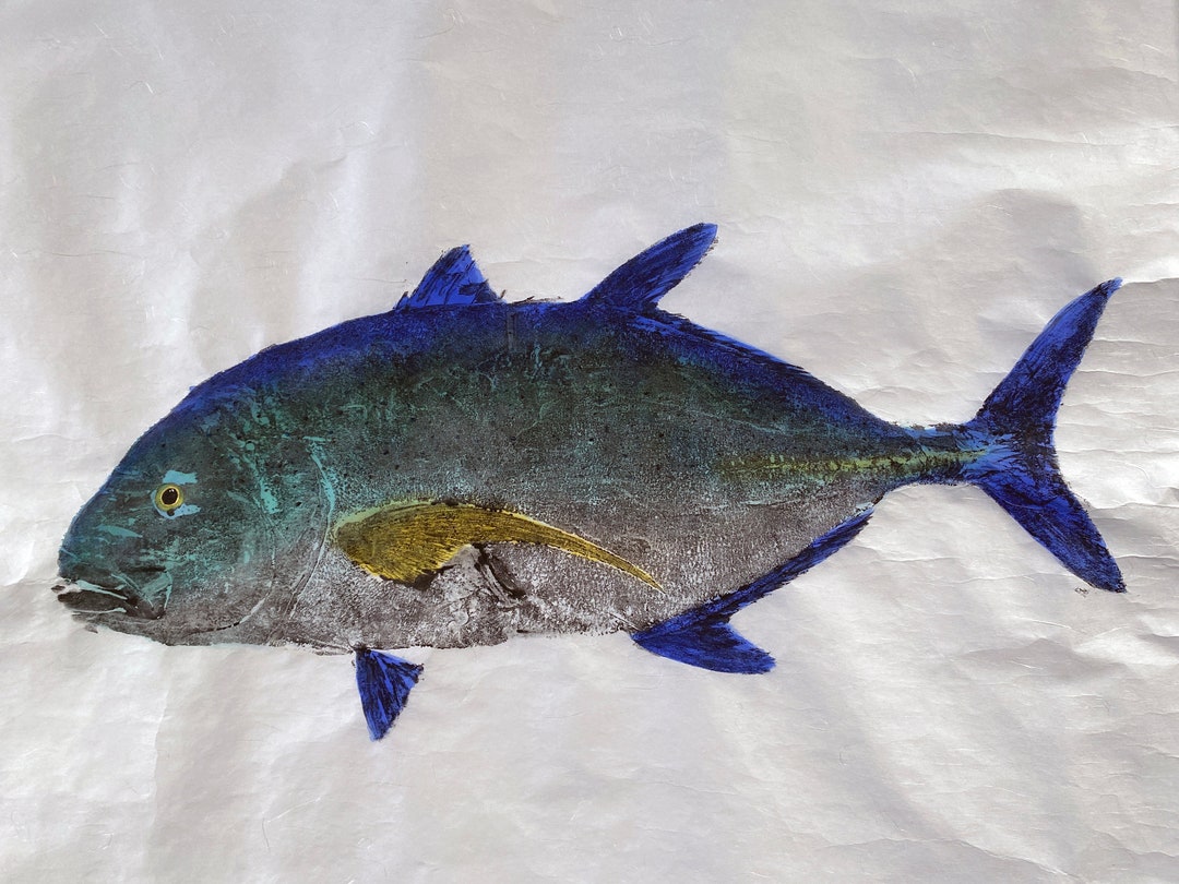 Gyotaku Omilu / Bluefin Trevally - Etsy