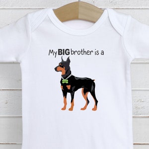 My Big Brother is a Doberman Dog Baby Onesie Baby Shower Gift Baby ...