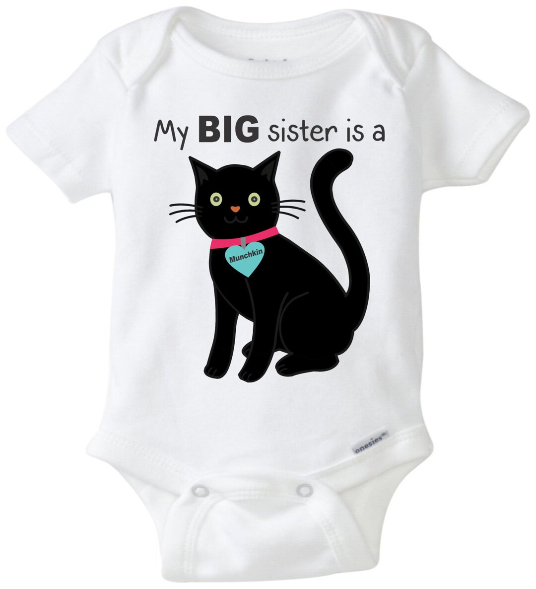 My Big Sister is a Cat Onesie Cat Lover Baby Funny Onesie Gende Neutral ...