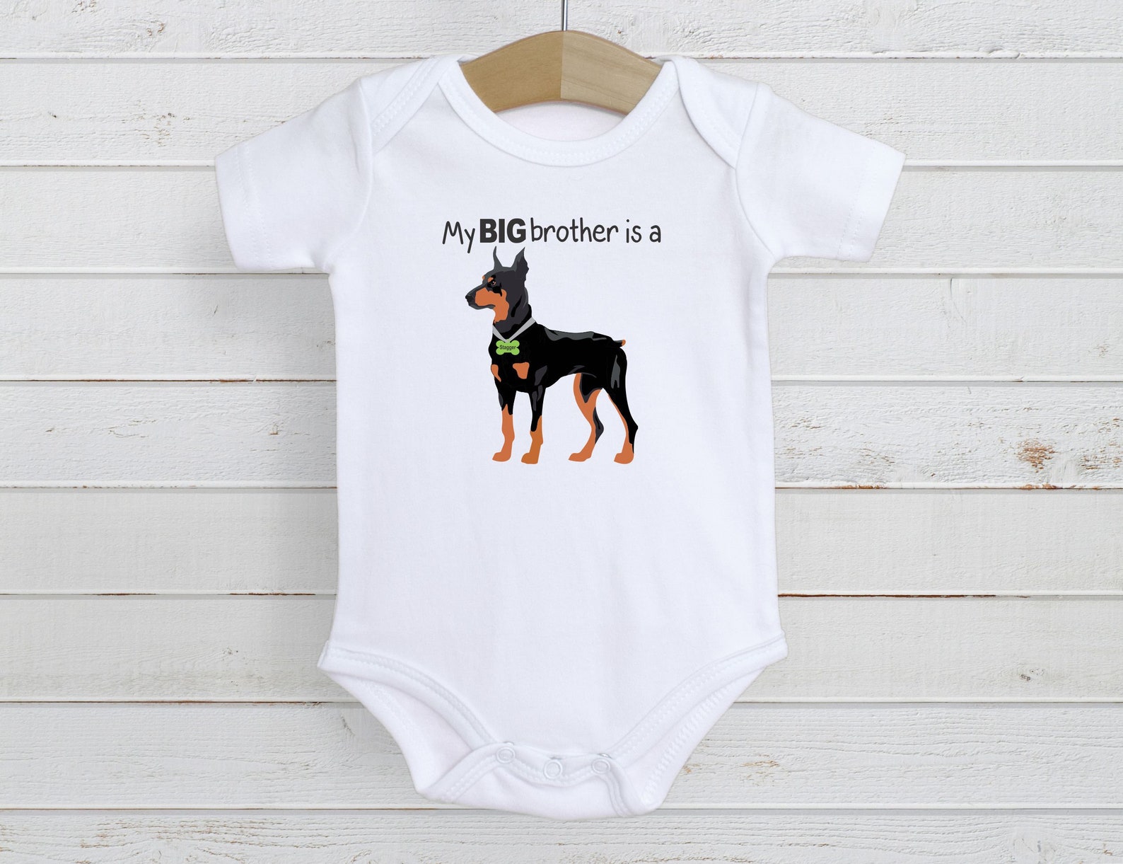 My Big Brother is a Doberman Dog Baby Onesie Baby Shower Gift - Etsy