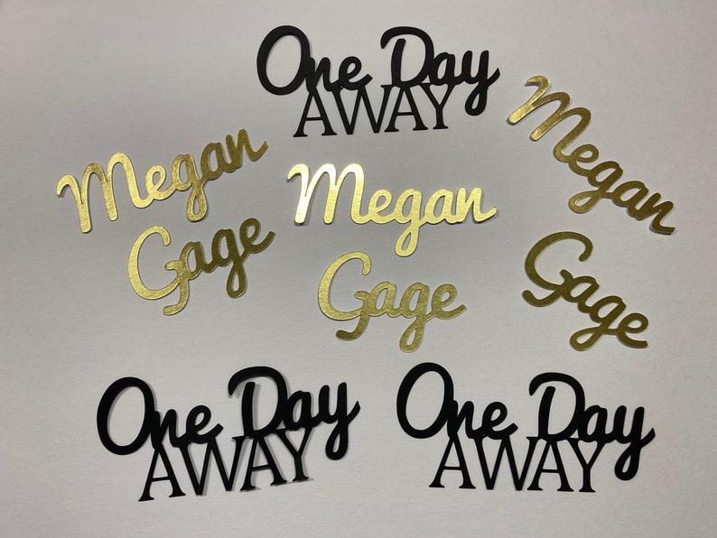 One Day Away - Rehearsal Dinner Decorations - Personalized With Name ...