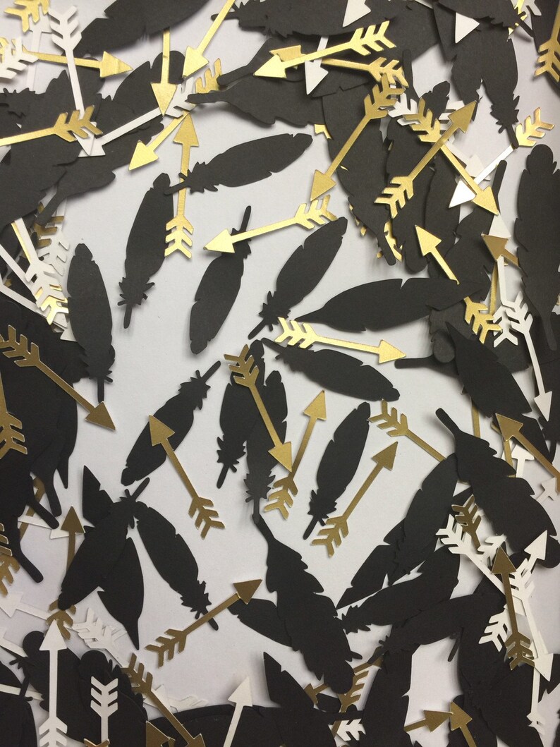 Feathers and Arrows Party Confetti 200 Pieces of Gold Arrows | Etsy