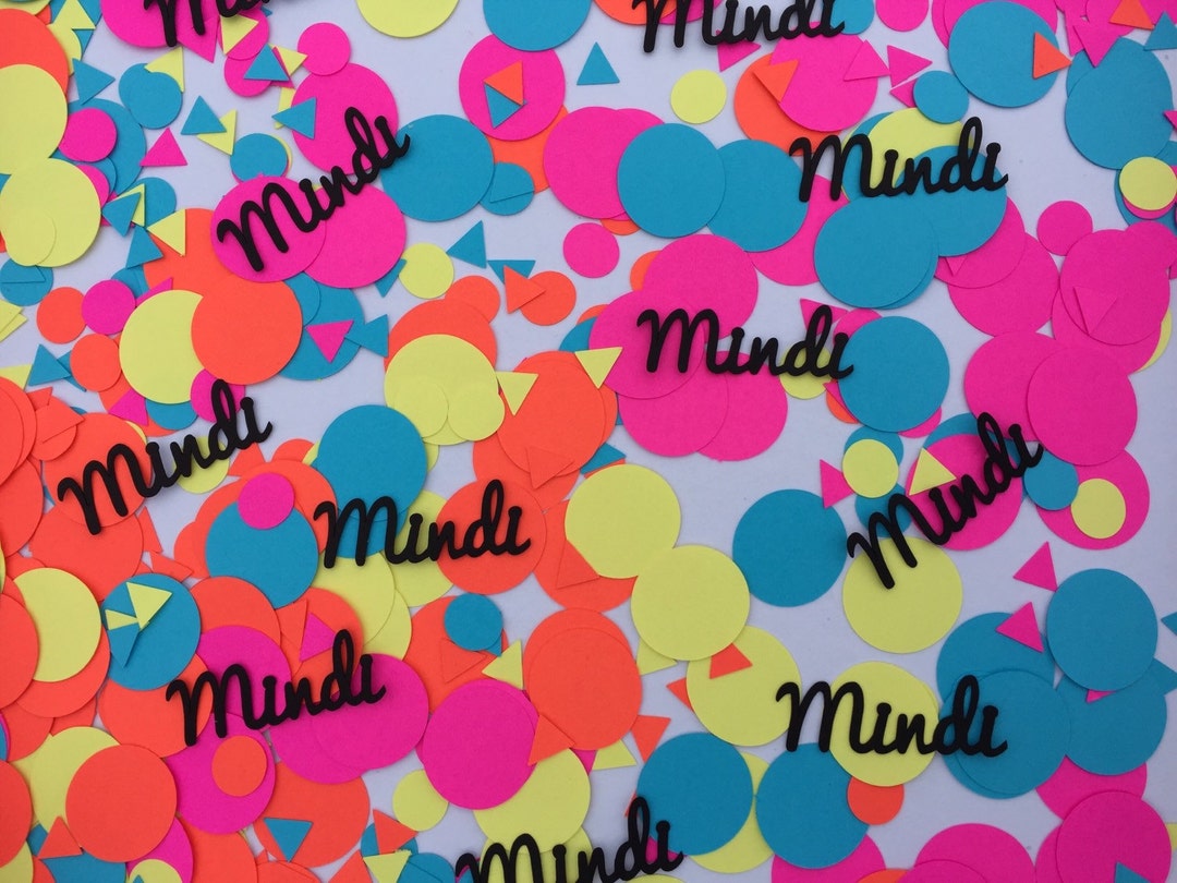 80's Neon Theme Party Confetti - 500 Pieces Hot Pink, Yellow, Blue ...