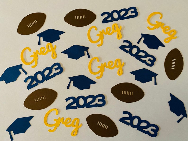 Personalized Graduation Confetti With Footballs Class of - Etsy