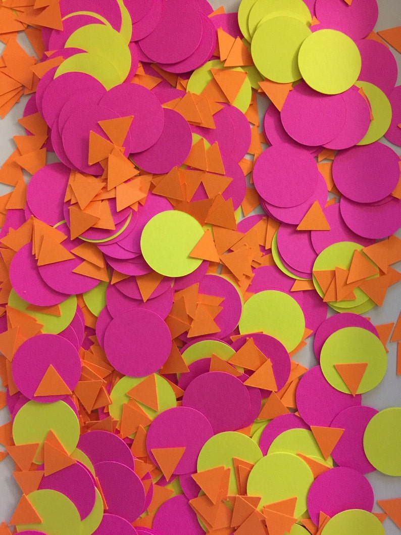 80's Neon Theme Party Confetti 500 pieces Hot Pink | Etsy