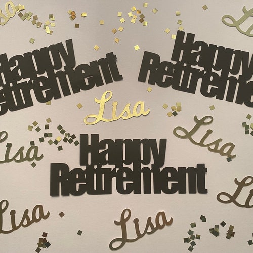 50 Ct Happy Retirement WITH NAME Confetti / Retirement Party - Etsy