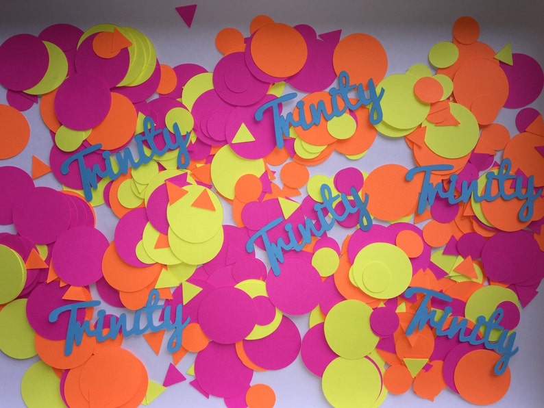 80's Neon Theme Party Confetti 500 pieces Hot Pink | Etsy