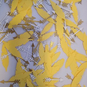 Feathers and Arrows Party Confetti - 200 Pieces of Gold Arrows and Mint ...
