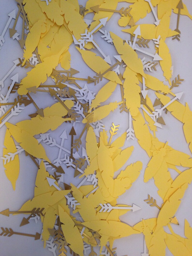 Feathers and Arrows Party Confetti 200 Pieces of Gold Arrows - Etsy