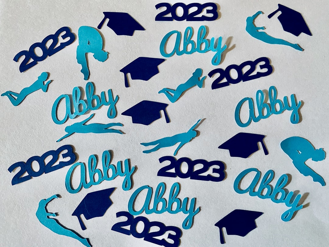 Personalized Swim and Dive Graduation Confetti - Class of 2023 Graduate ...
