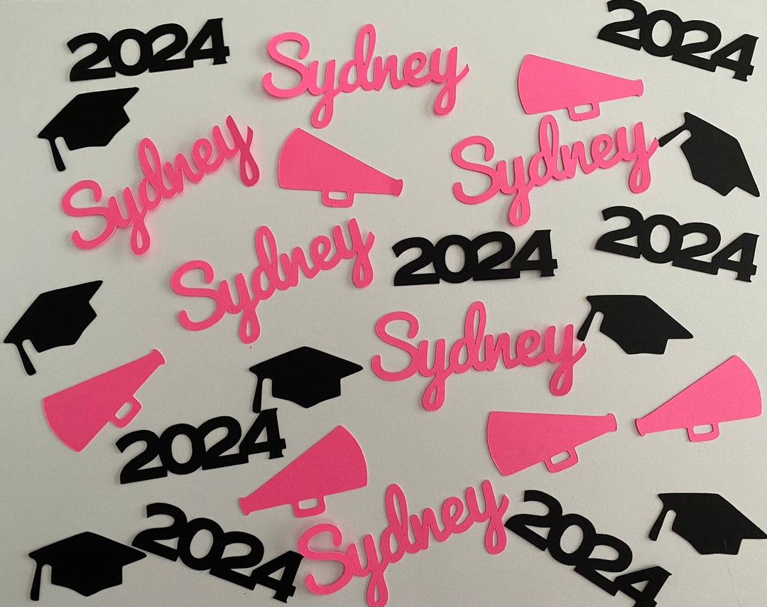 Personalized Cheerleader Graduation Confetti - Class of 2024 Graduate ...