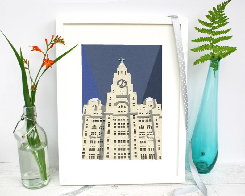 Liverpool City Print Liver Building Art Illustration - Etsy