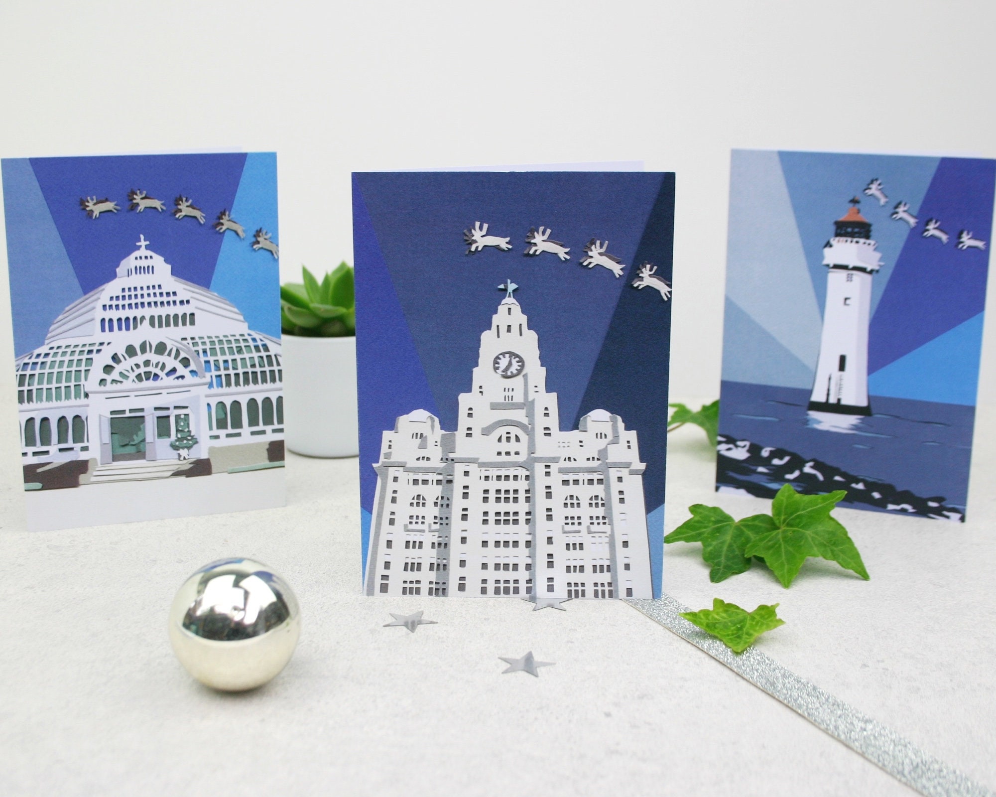 Liverpool and Wirral Christmas Card Set - Merseyside Xmas Cards - Etsy ...