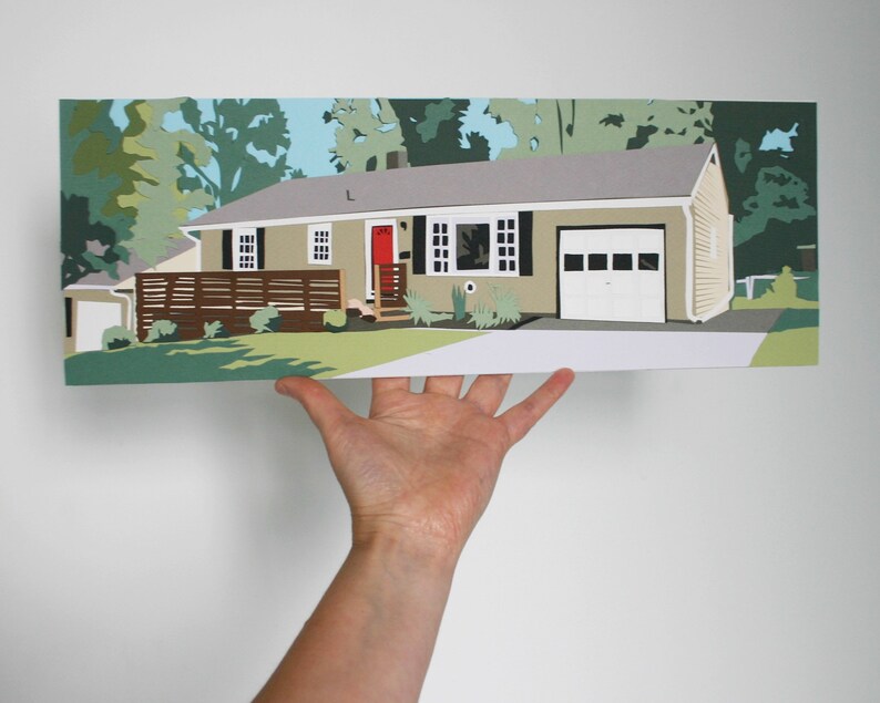 Custom House Papercut Portrait Personalised Home | Etsy