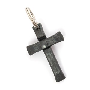 Christian Cross Keychain, Hand Forged Iron Keychain, Faith Gift - Etsy