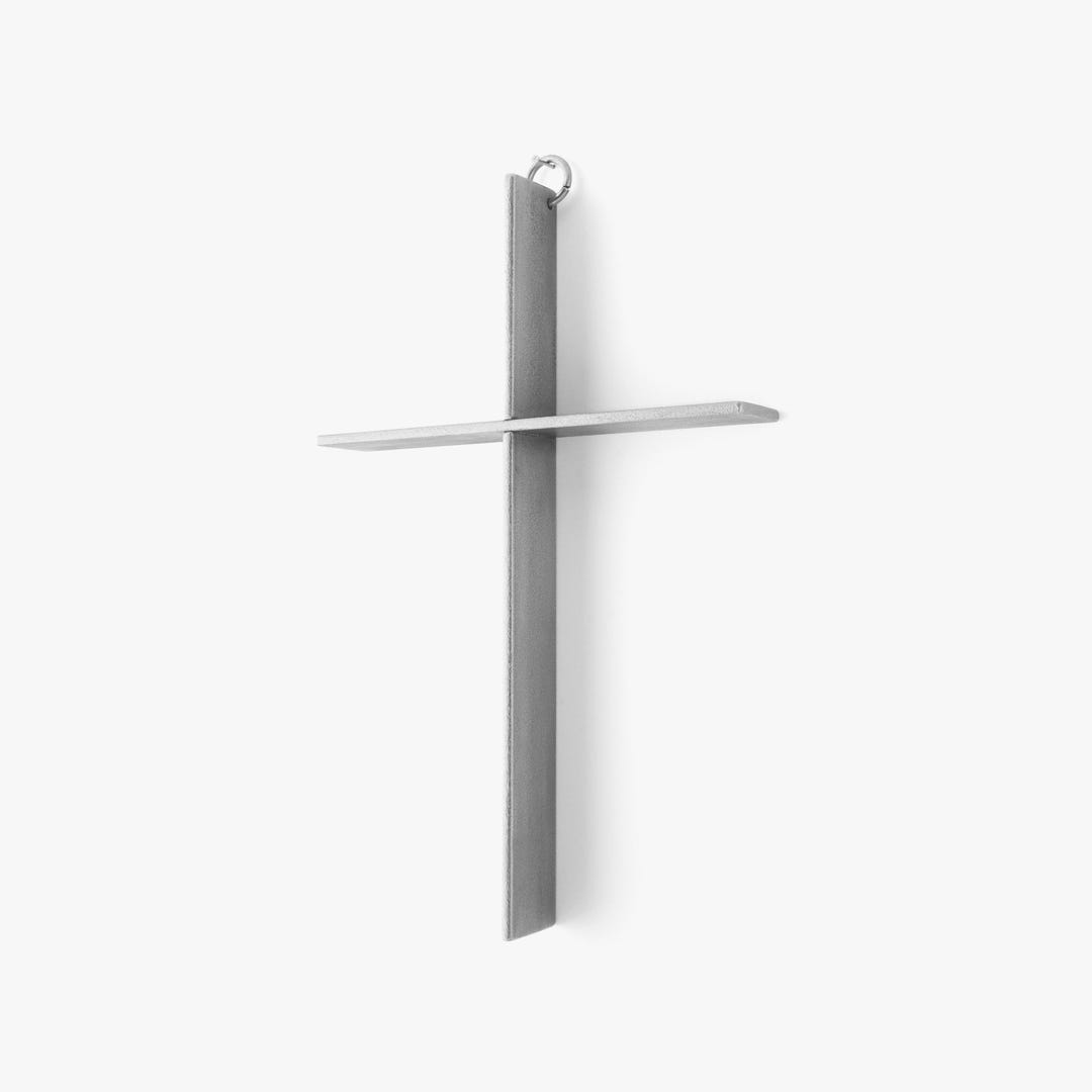 Modern Wall Cross, Christian Faith Home Decoration, Silver Colored ...