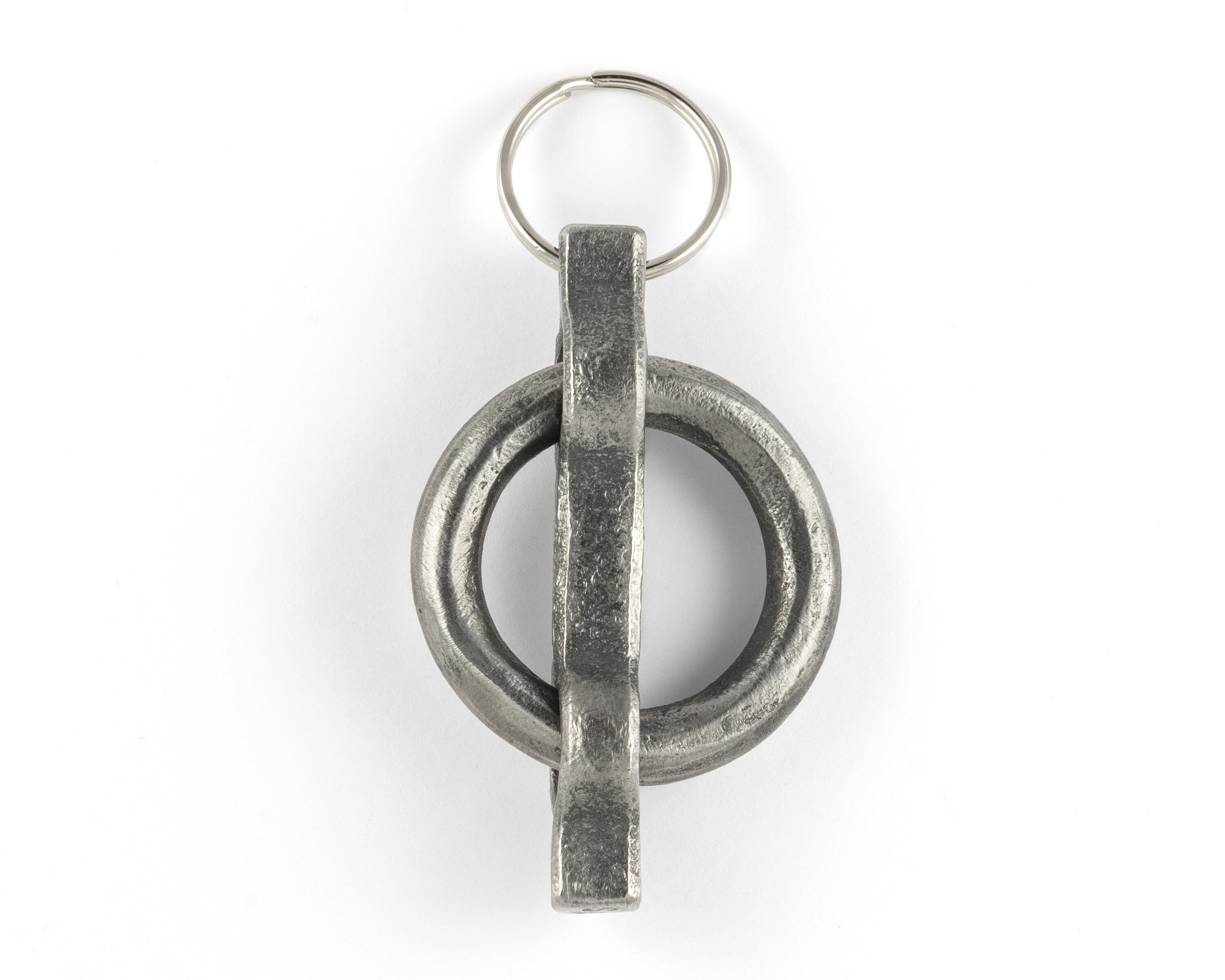 Big Hand Forged Keychain, Blacksmith Made Design Keyring, Gift for Men ...