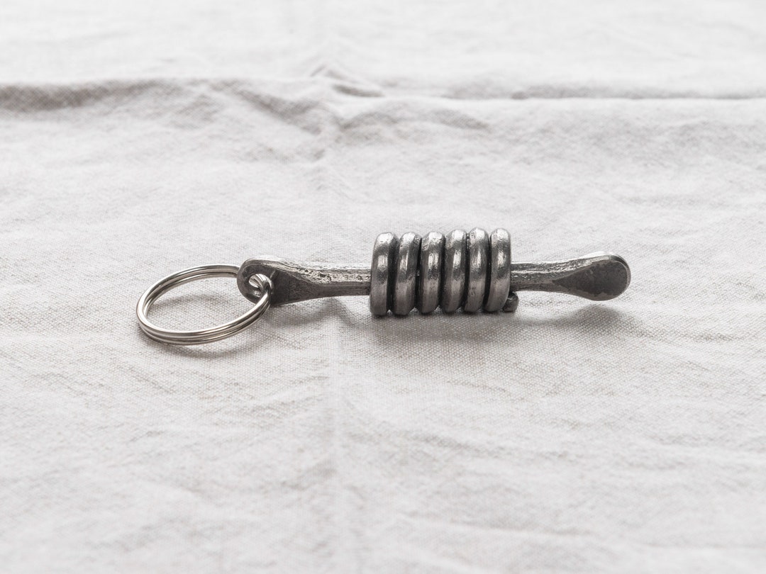 Forged Iron Keychain, Handmade Steel Keyring - Etsy