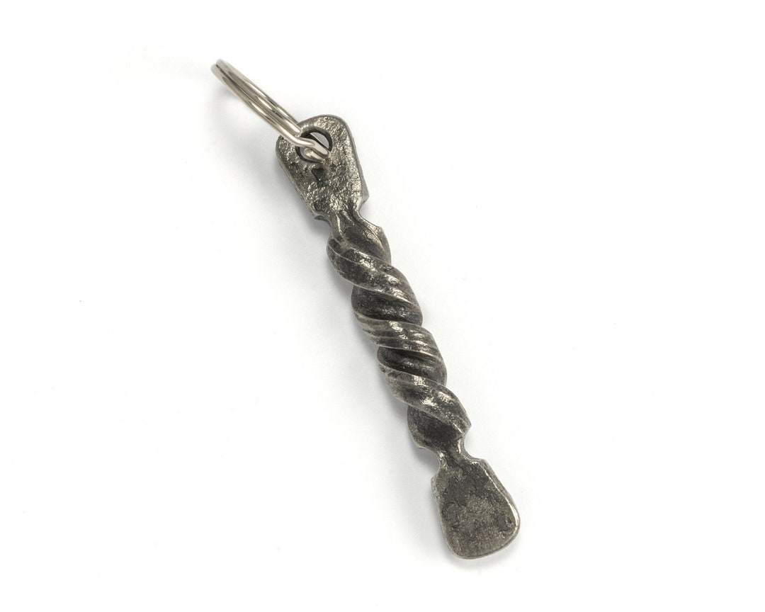 Twisted Iron Keychain Handforged, Blacksmith Made Keyring - Etsy