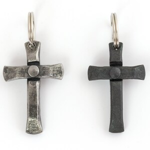Christian Cross Keychain, Hand Forged Iron Keychain, Faith Gift - Etsy