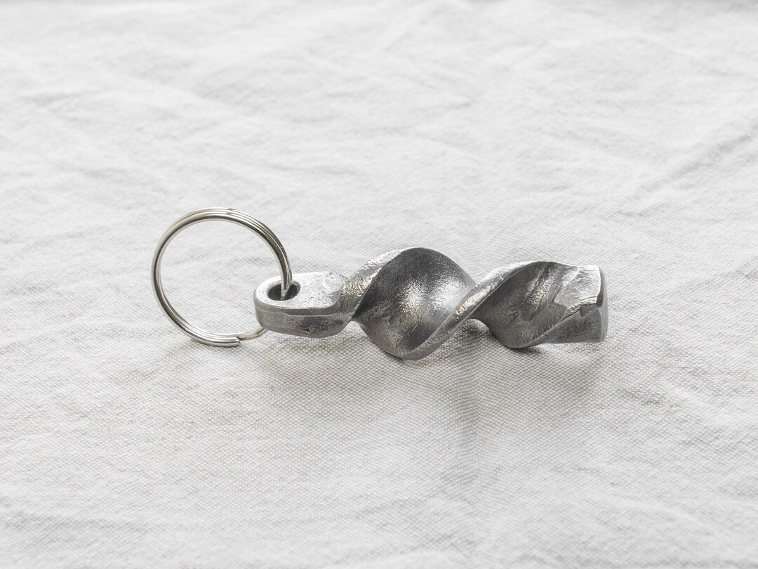 Twisted Iron Keychain Forged by Hand, Blacksmith Made Steel Keyring - Etsy