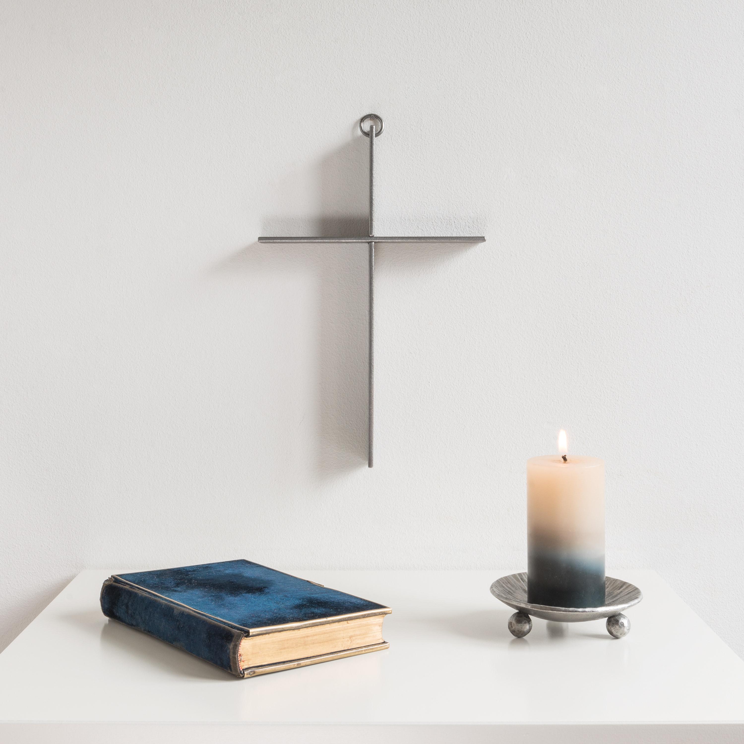 Modern Wall Cross, Christian Faith Home Decoration, Silver Colored ...