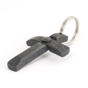 Christian Cross Keychain, Hand Forged Iron Keychain, Faith Gift - Etsy
