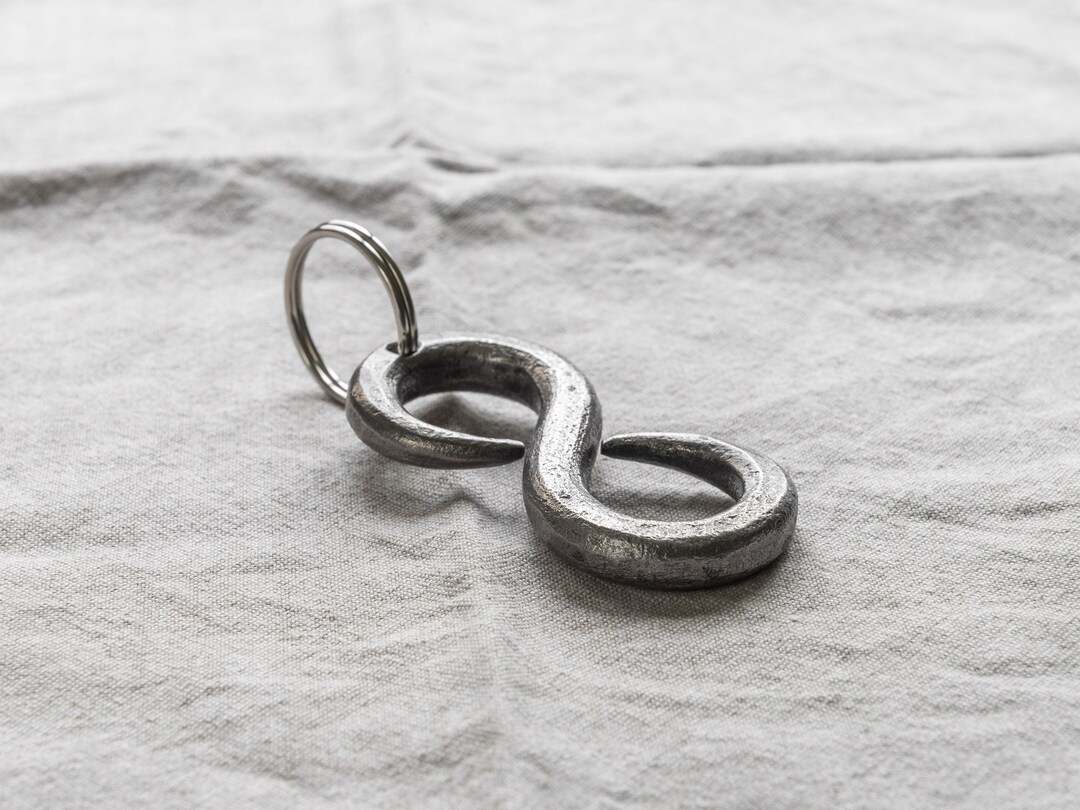 Infinity Keychain, Hand Forged Iron Keyring - Etsy